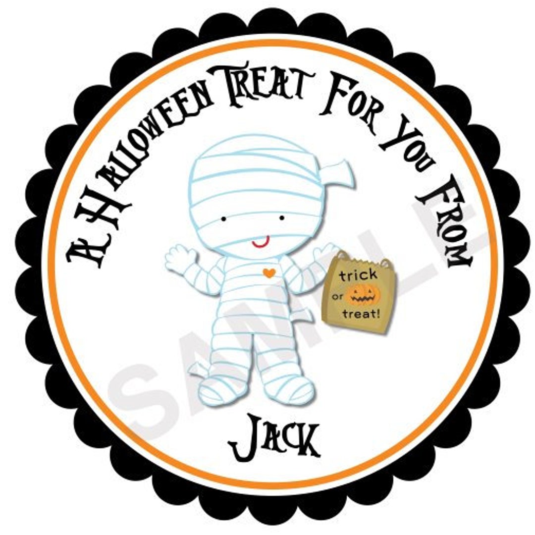 Halloween Mummy Stickers Halloween Stickers Personalized Halloween ...