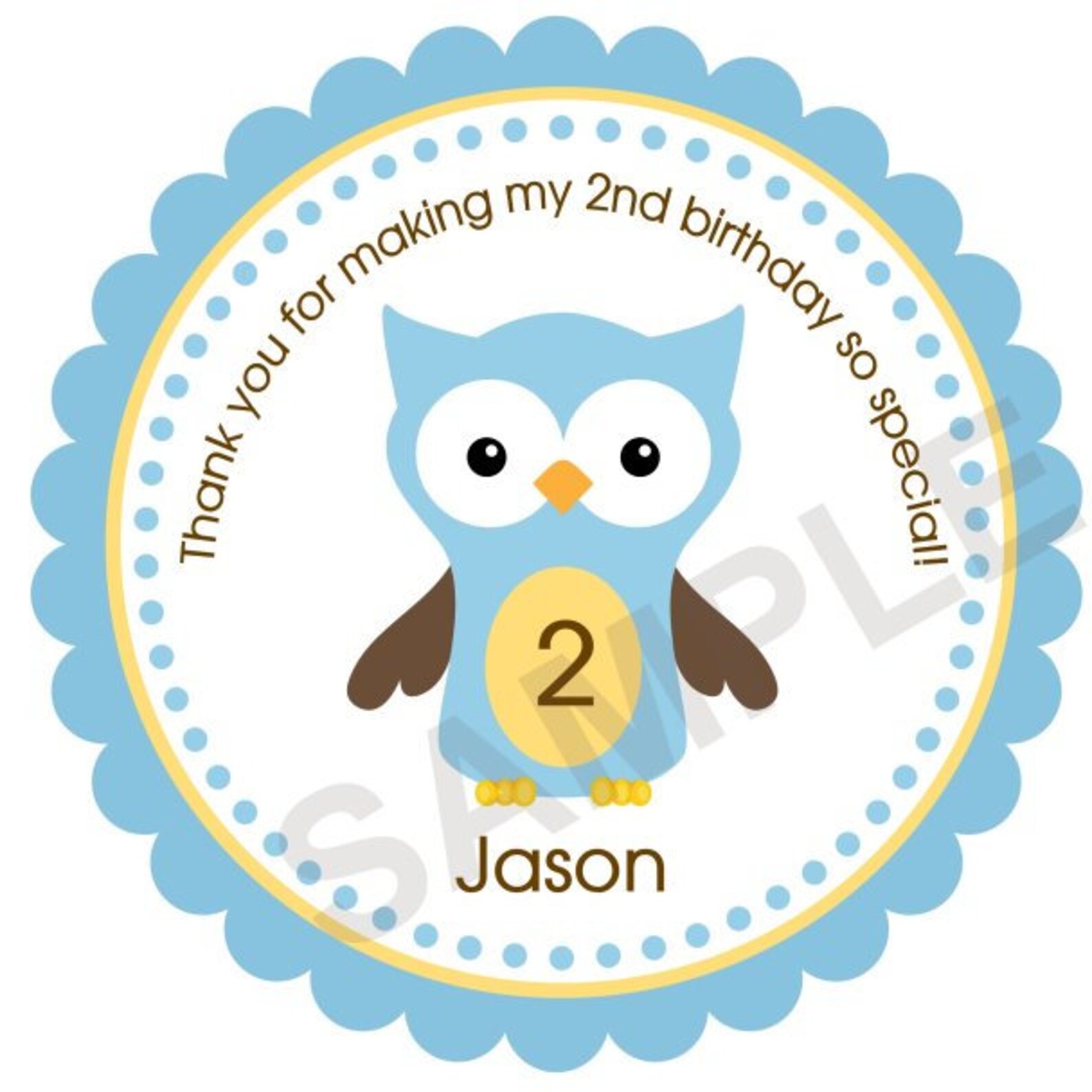 Owl Birthday Stickers Personalized Birthday Stickers Favor Stickers ...