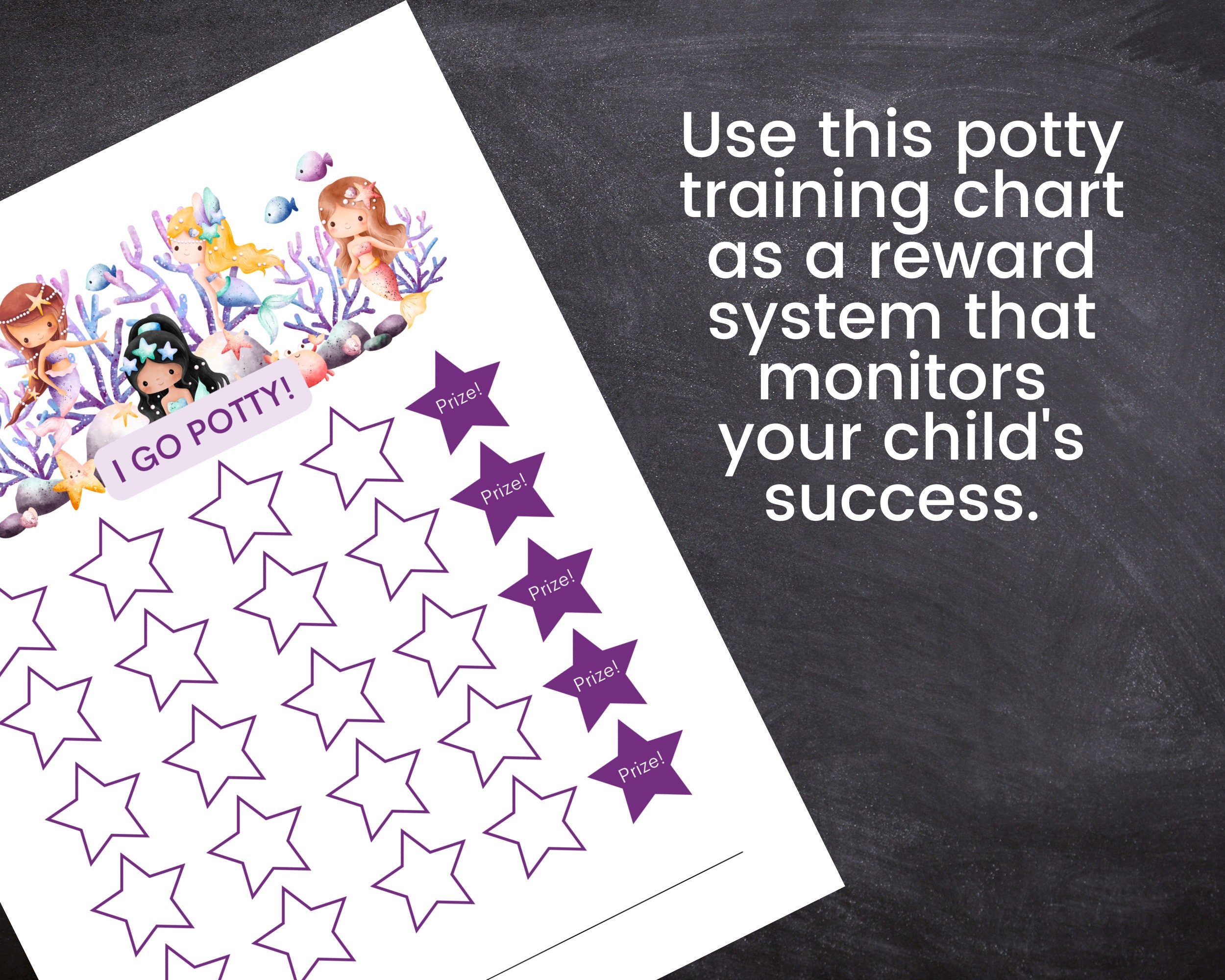 Mermaid Potty Training Chart for Toddlers - A Fun Journey to Big Kid ...
