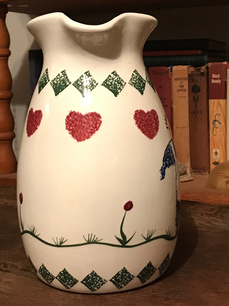 Vintage Spatterware Spongeware Pitcher - Etsy
