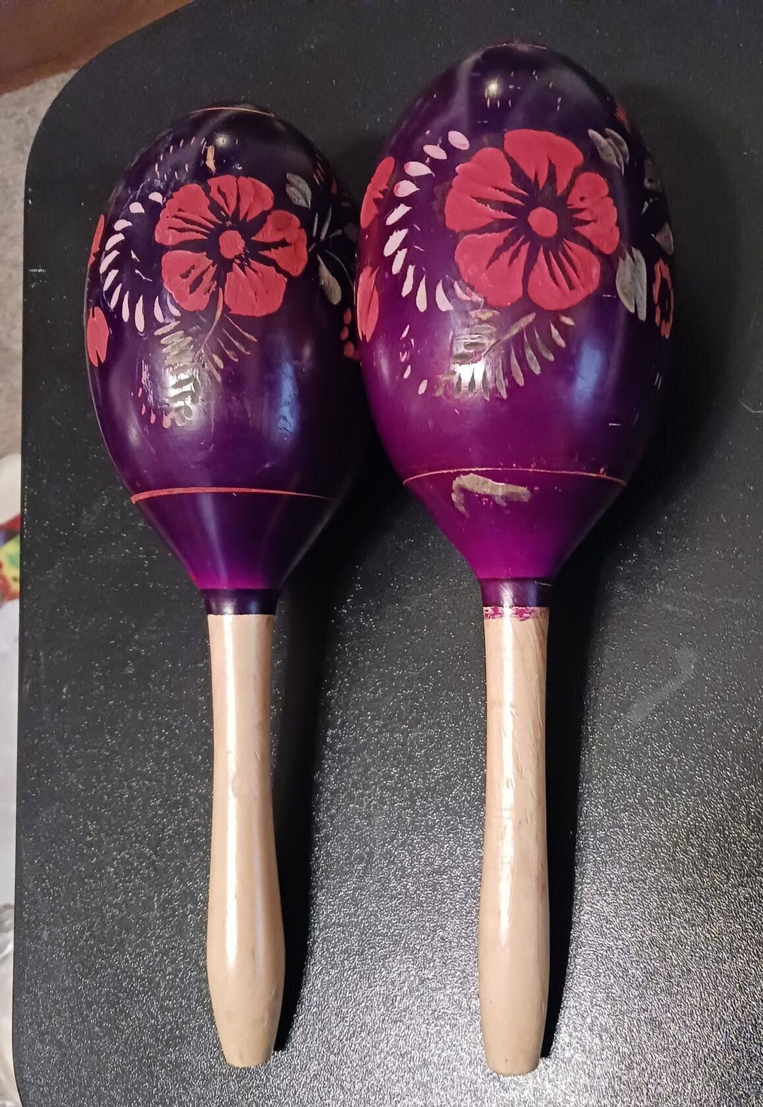 Vintage Mexican Maracas Wooden Hand Carved - Etsy