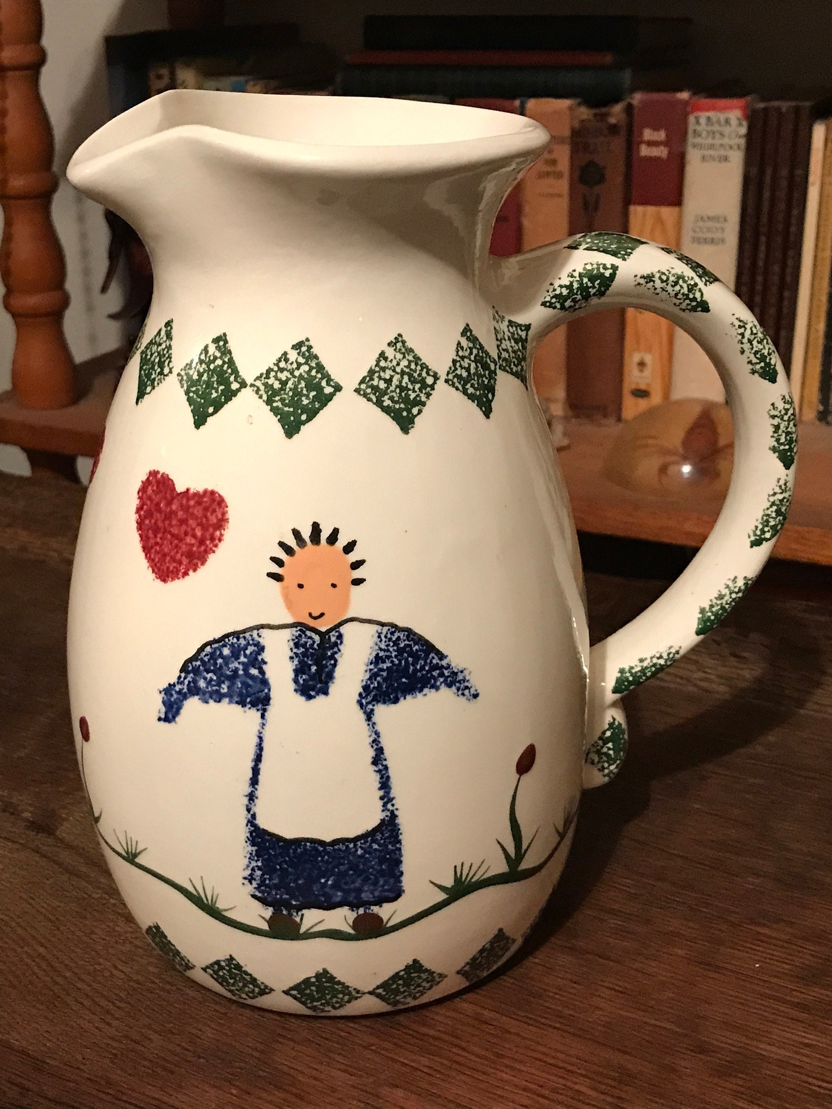 Vintage Spatterware Spongeware Pitcher - Etsy