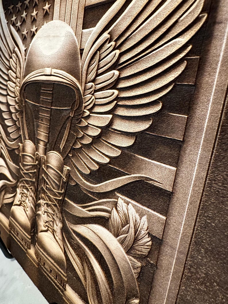 Laser Engraved Fallen Soldier Wooden Tribute: Military Memorial Plaque ...