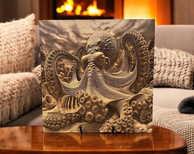 Hand Carved Teak Wood Octopus Statue From Bali. Hand Carved From a ...