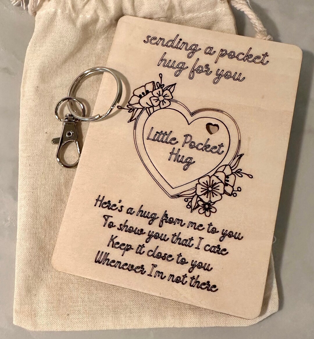 Custom Made POCKET Hug/cheer up Card/parent-kid/heart Token and ...