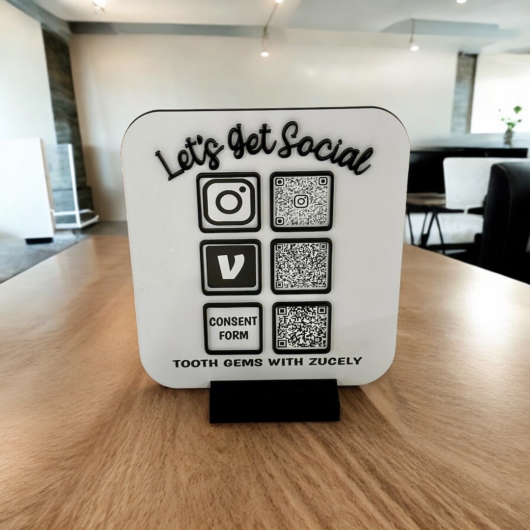 Custom QR Code Sign-multi QR Code/ Business Sign/ Social Media/ Payment ...