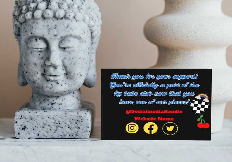 Editable Y2K Canva Template, Printable Package Insert, Small Business ...