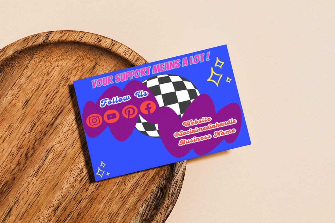 Editable Retro Canva Template Printable Package Insert Small - Etsy