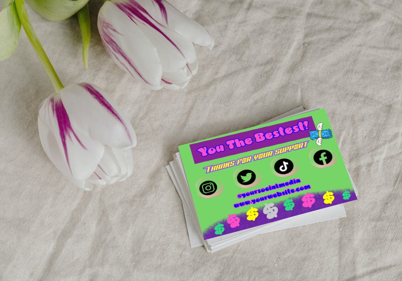 Editable Y2K Canva Template, Printable Package Insert, Small Business ...