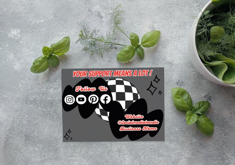 Editable Retro Canva Template Printable Package Insert Small - Etsy