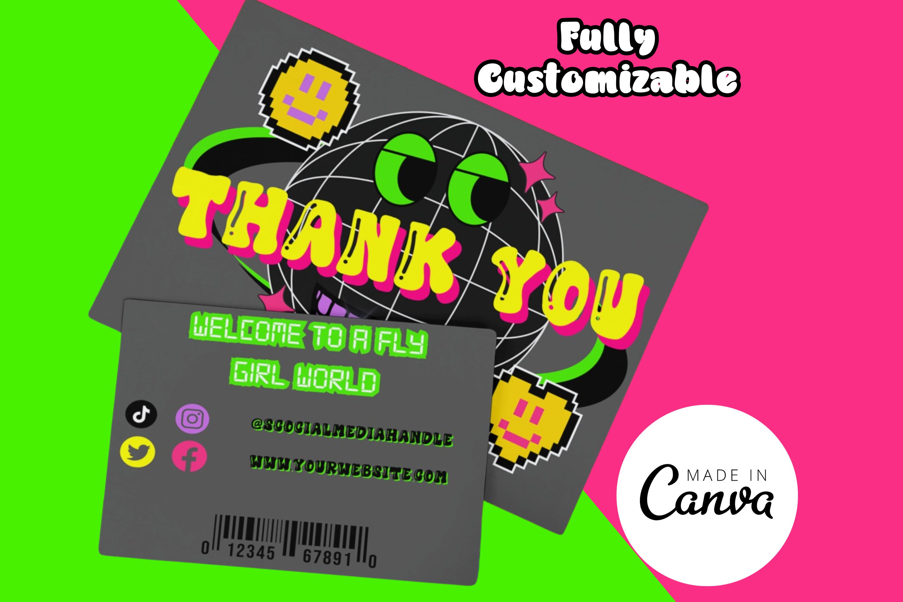 Editable Y2K Canva Template, Printable Y2k Insert, Small Business ...