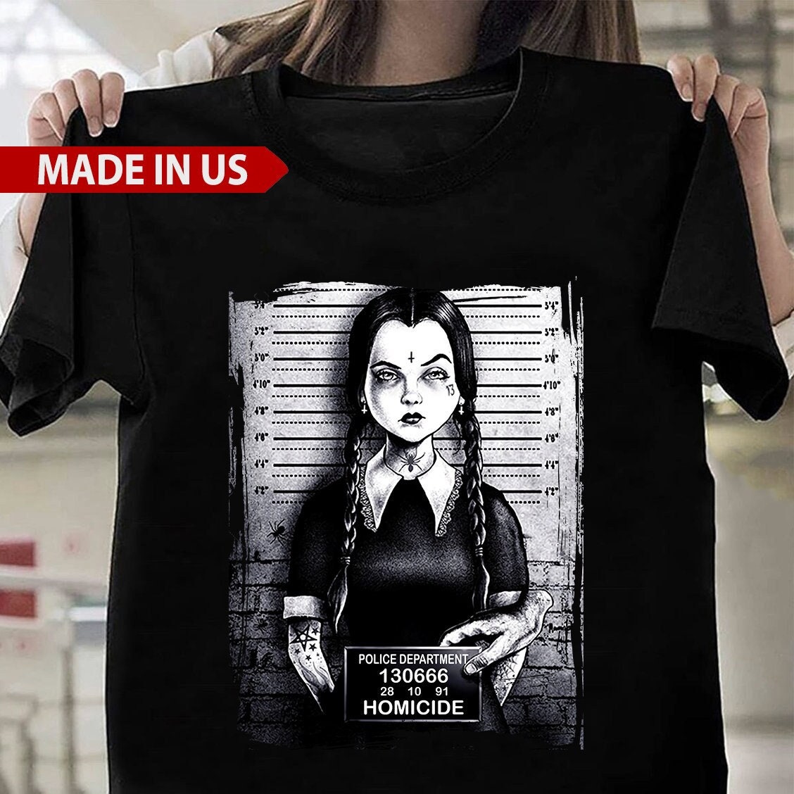 Wednesday Addams Halloween Mugshot Shirt, Addams Family Shirt ...