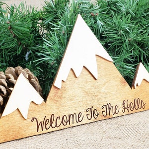Personalized Mountain Sign Wood Welcome Sign Custom Wood Sign Rustic ...