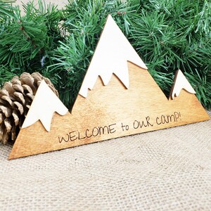 Personalized Mountain Sign Wood Welcome Sign Custom Wood Sign Rustic ...