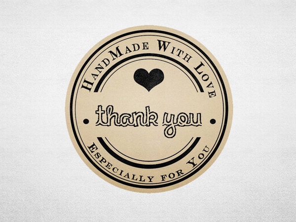 Thank You Stickers - Printable Kraft Stickers - Business Branding ...