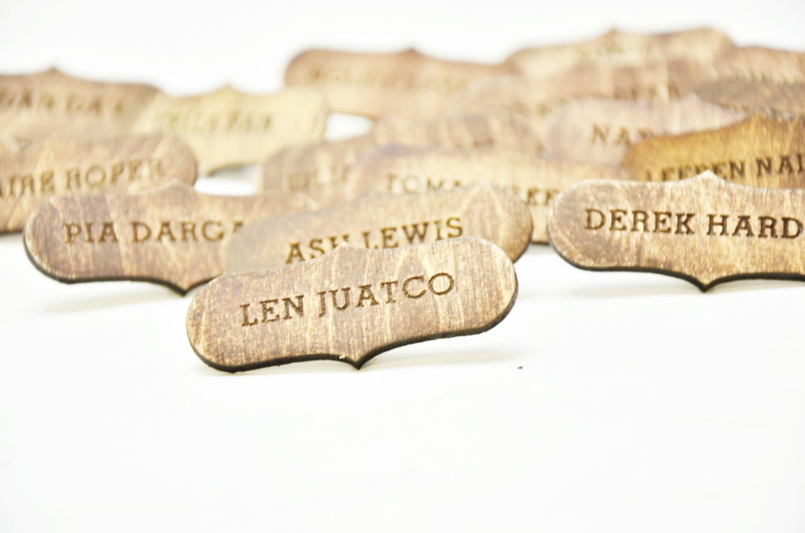 Wood Laser Cut Names, Wood Table Place, Wooden Guest Names, Wood ...