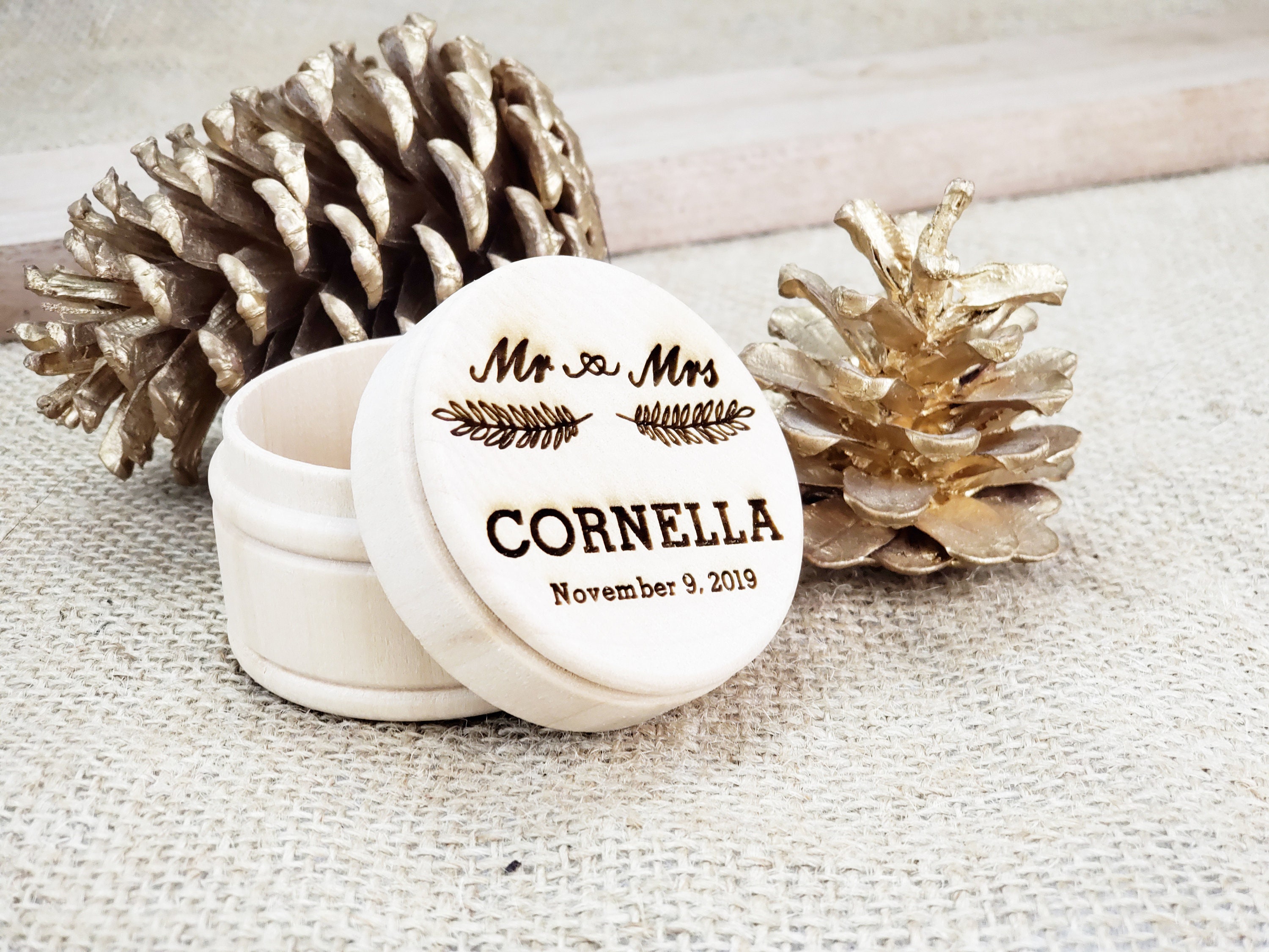 Personalized Wedding Ring Box Wood Engraved Ring Box Wedding | Etsy