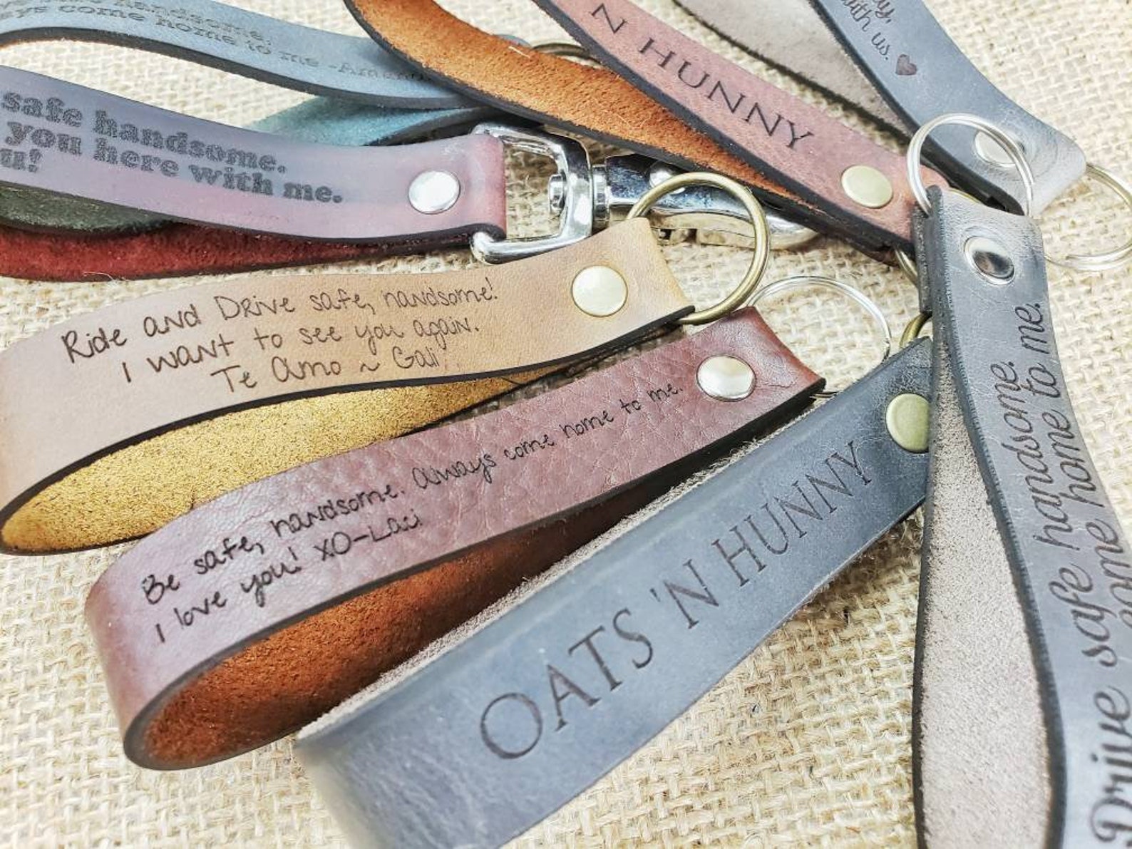 Custom Leather Keychain Personalized Leather Engraved Key - Etsy