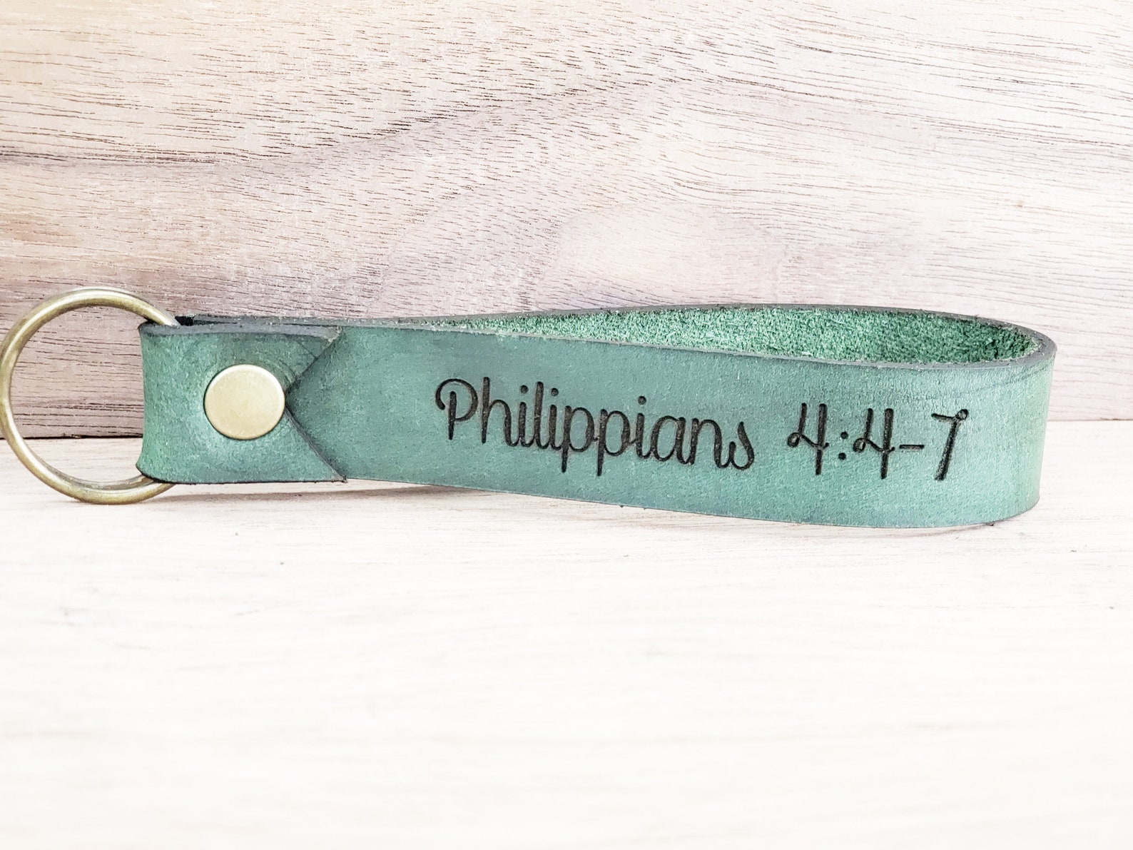 Custom Leather Keychain, Personalized Bible Verse, Permanent Engraved ...