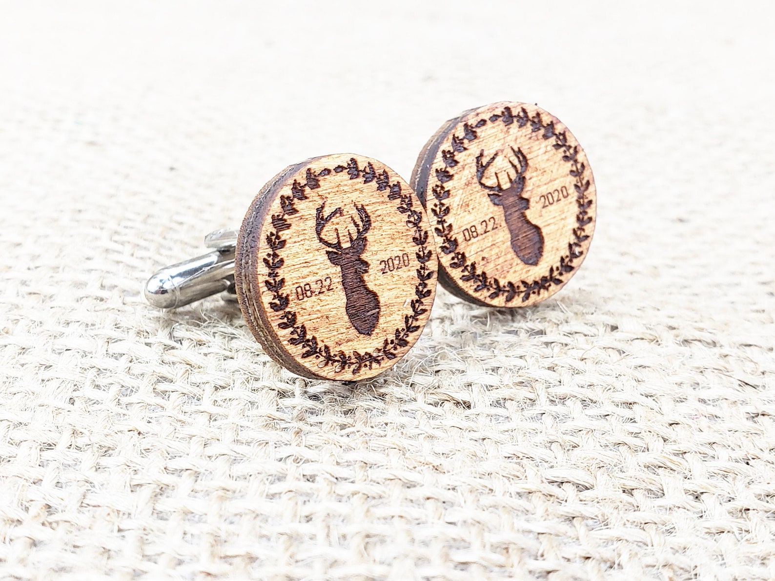 Deer Cufflinks. Stag Cufflinks. Wood Cufflinks. Stag Head. Deer Head ...