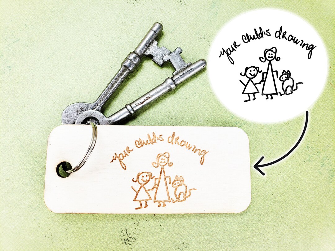 Kid's Drawing Keychain Mother's Day Gift Father's Day Gift for Dad ...