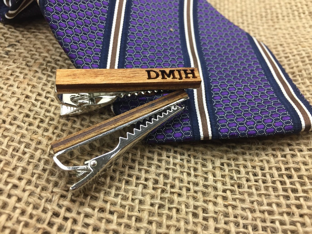 Tie Clip Custom Tie Bar Personalized Tie Clip Wood Tie Clip | Etsy