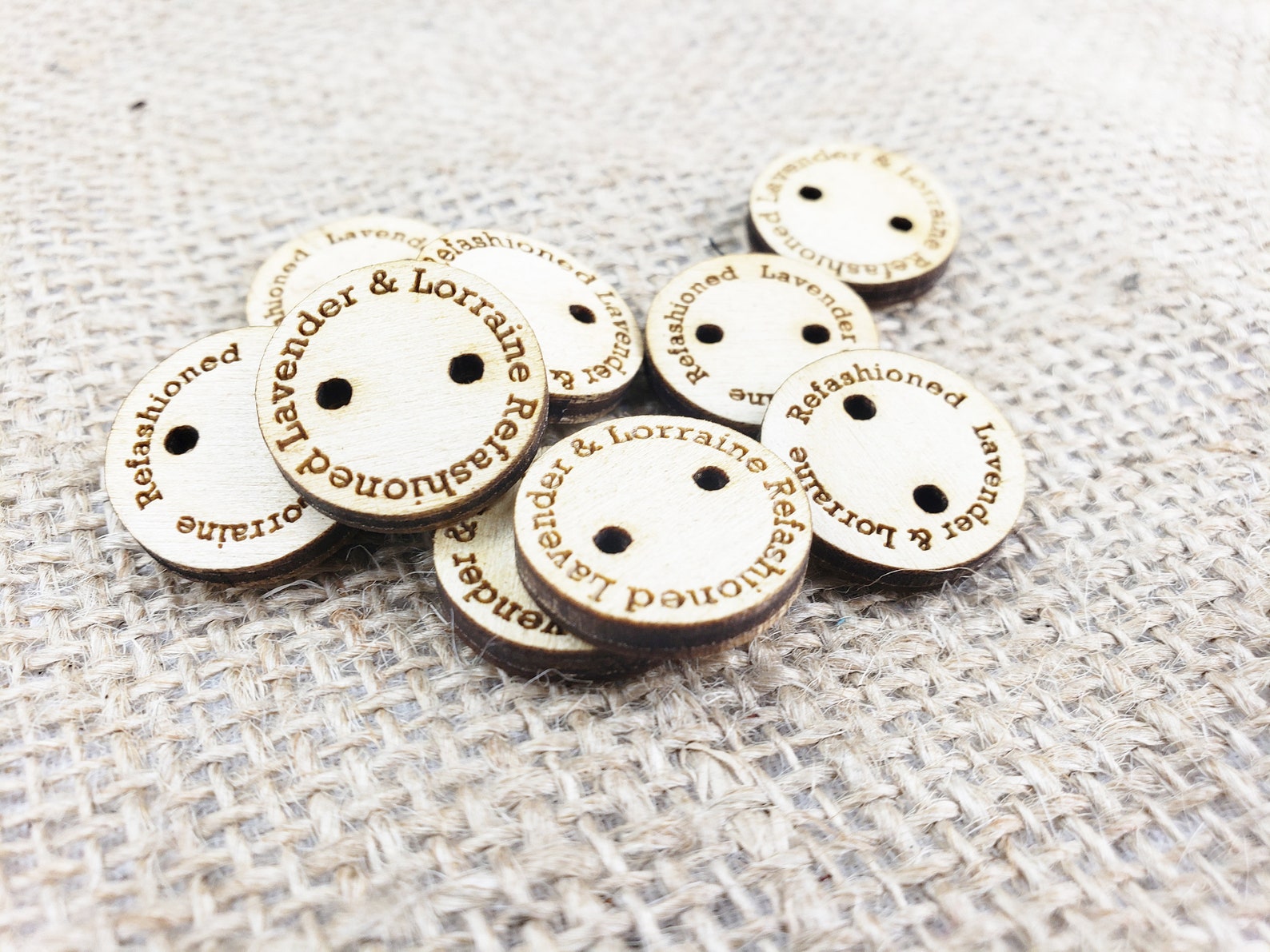 Personalized Wood Buttons, Custom Wood Buttons, Handmade With Love Wood ...
