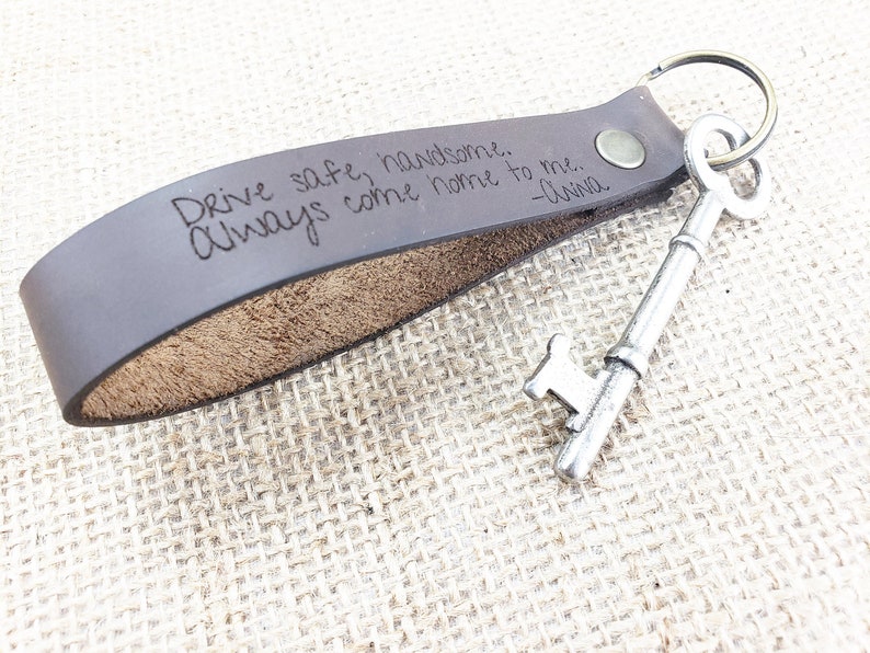 Drive Safe Keychain Personalized Leather Key Chain Custom Key - Etsy