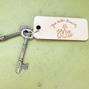 Kid's Drawing Keychain Mother's Day Gift Father's Day Gift for Dad ...