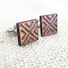 Geometric Cufflinks Wood Modern Square Engraved Wooden - Etsy