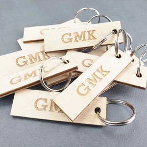 Personalized Key Tag Custom Key Label Wood Keychain Key Fob Label ID ...