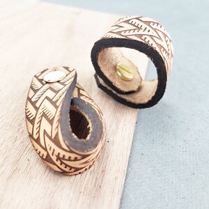 Leather Drawer Handles Engraved Leather Cabinet Handles Cupboard ...