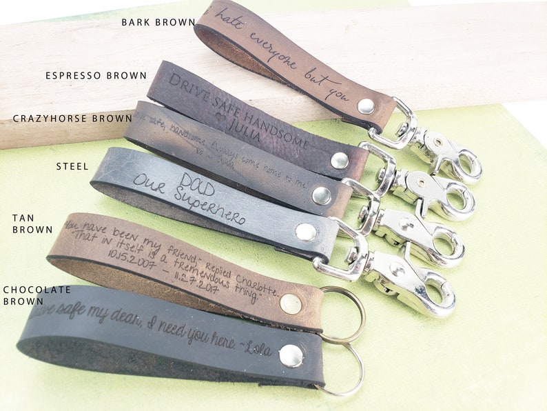 Personalized Leather Key Fob Custom Keychain Personalized | Etsy