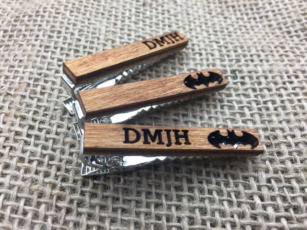 Tie Clip Custom Tie Bar Personalized Tie Clip Wood Tie Clip | Etsy