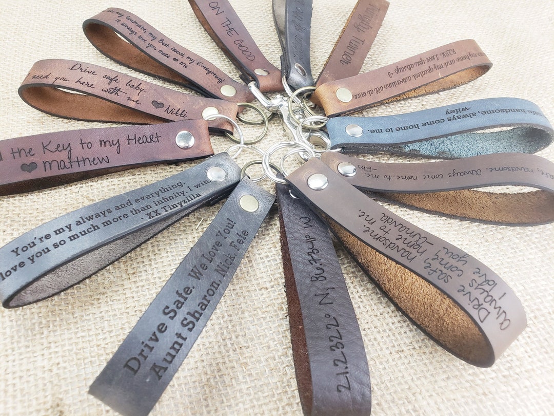 Customized Keychain Personalized Keychain Leather Key Chain Monogram ...