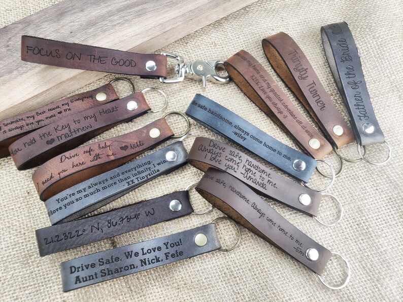 Personalized Leather Key Fob Custom Keychain Personalized | Etsy
