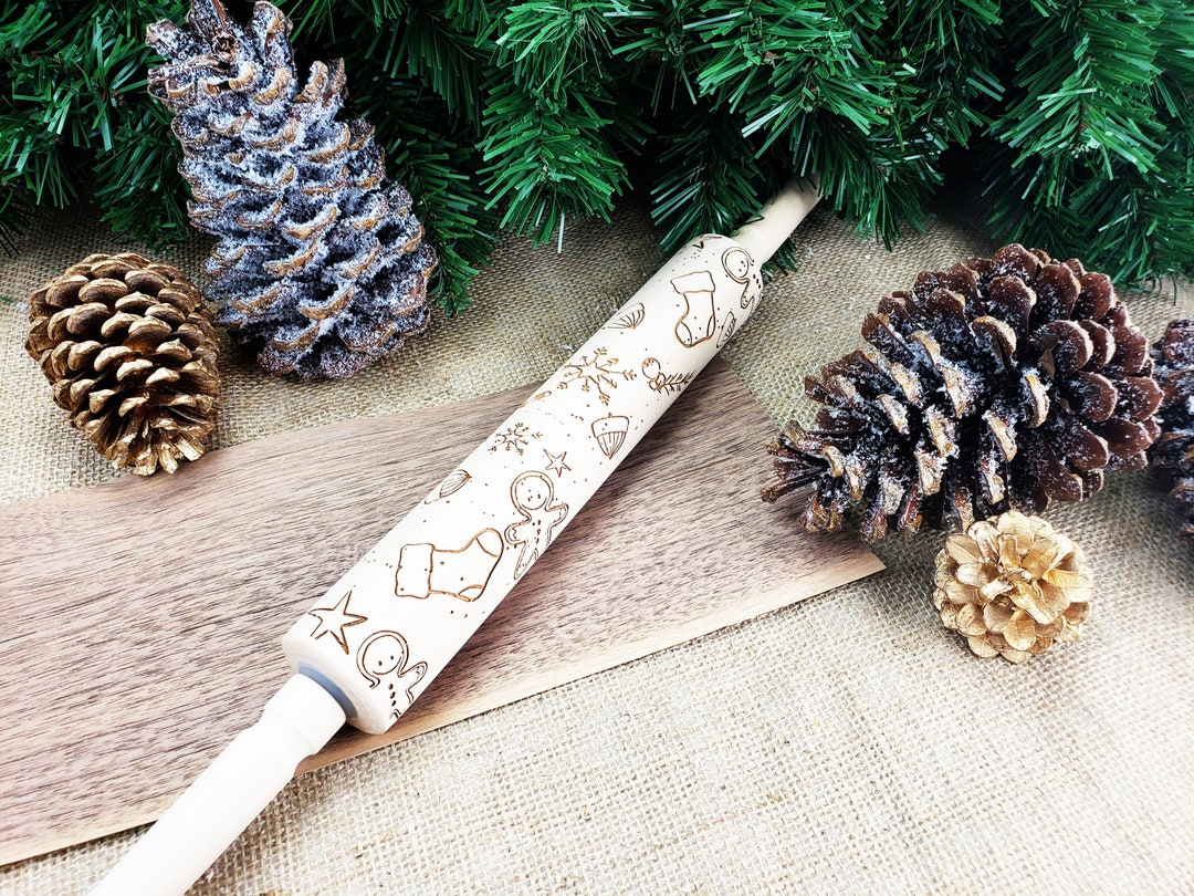 Embossed Rolling Pin Christmas Cookies Stamp Gingerbread Men Cookies ...