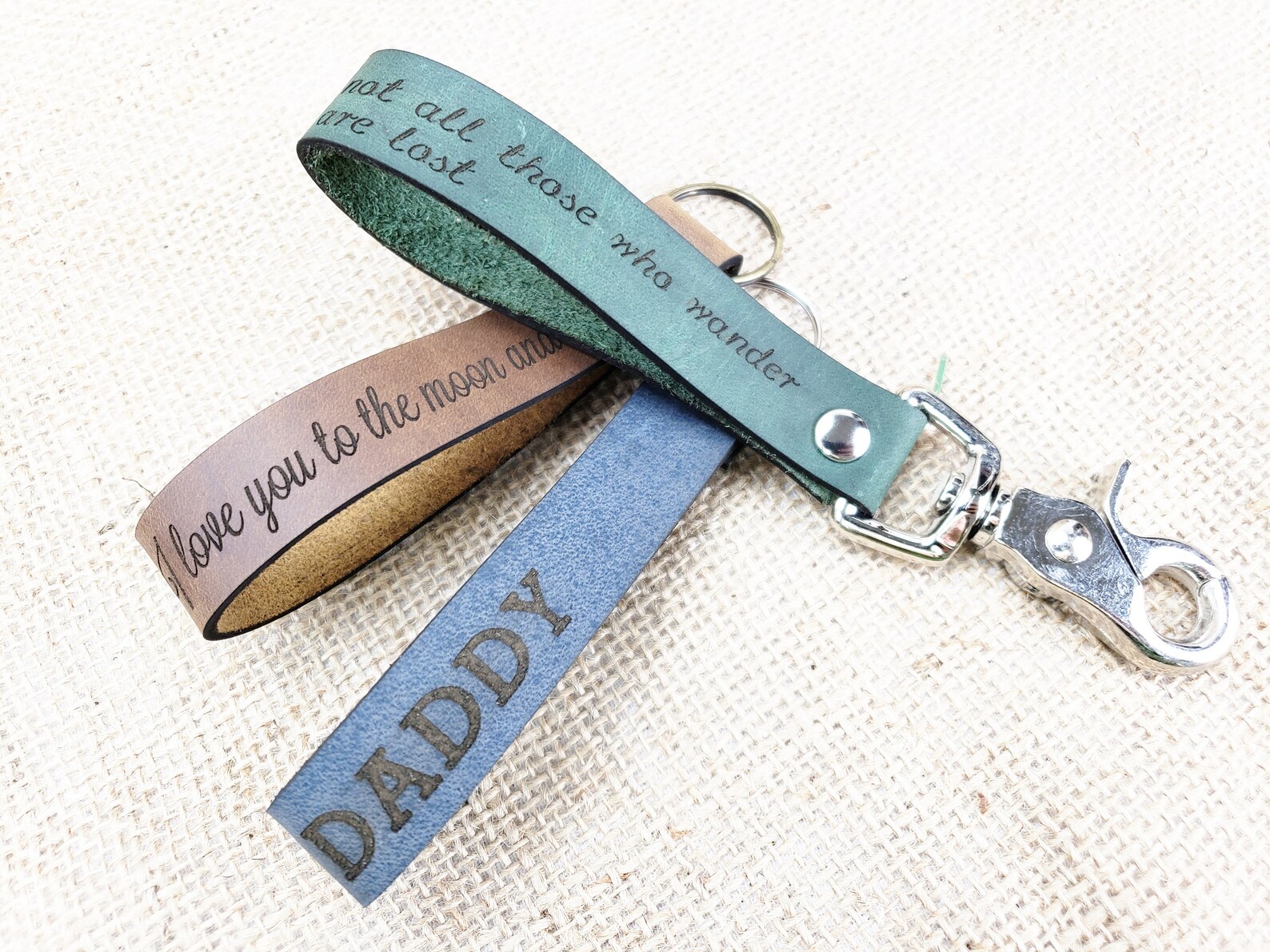 Customized Keychain, Personalized Keychain, Leather Key Chain, Monogram ...