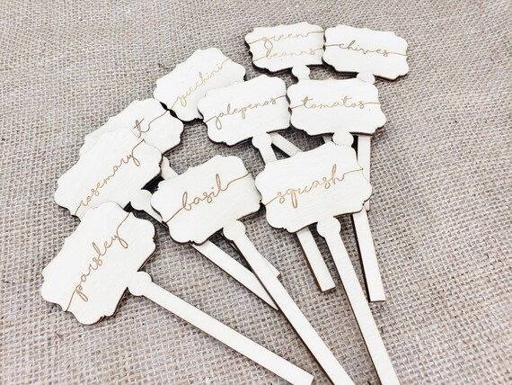 Herb Garden Markers Plant Name Tags Gifts for Gardeners | Etsy