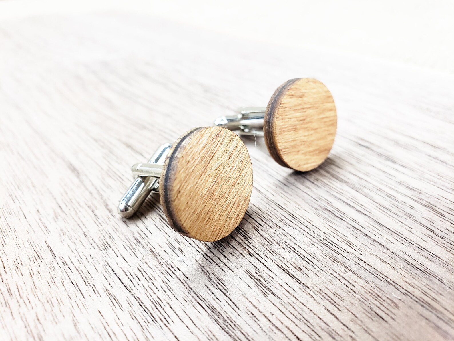 Wood Cufflinks and Tie Clip Set: Rustic Groomsmen Gift - Etsy