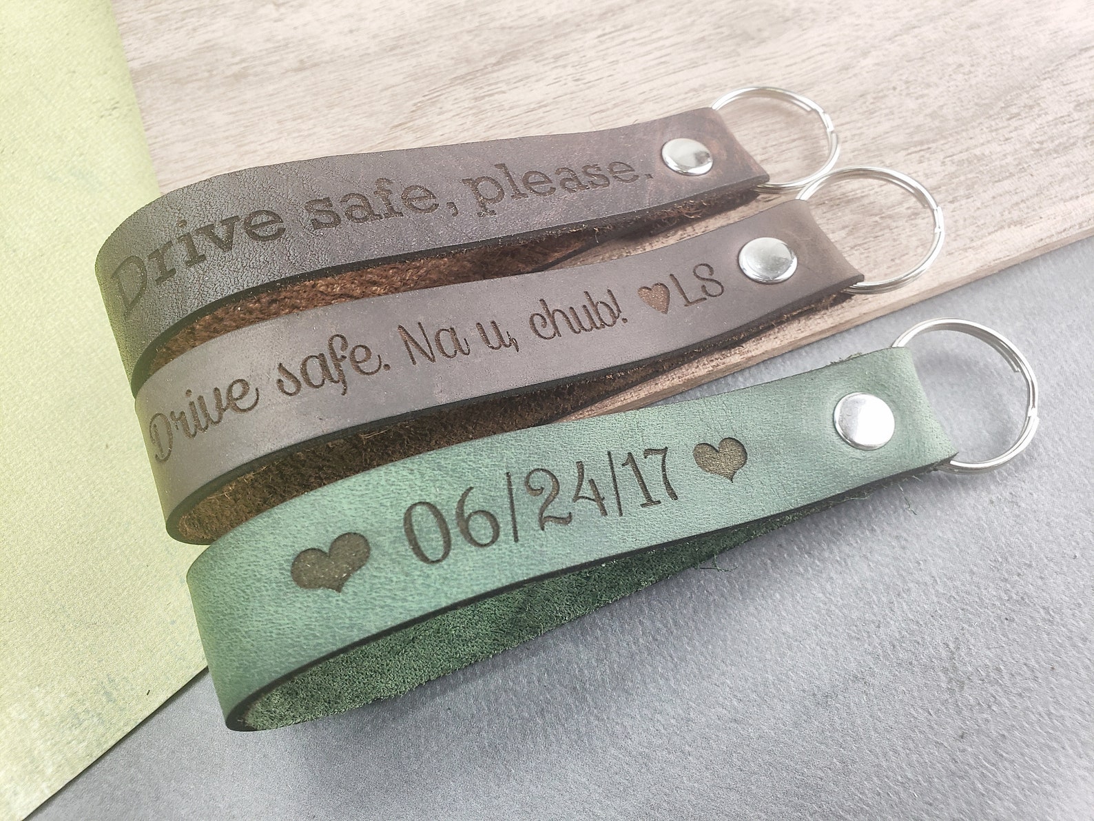 Personalized Leather Engraved Key Fob Custom Leather - Etsy