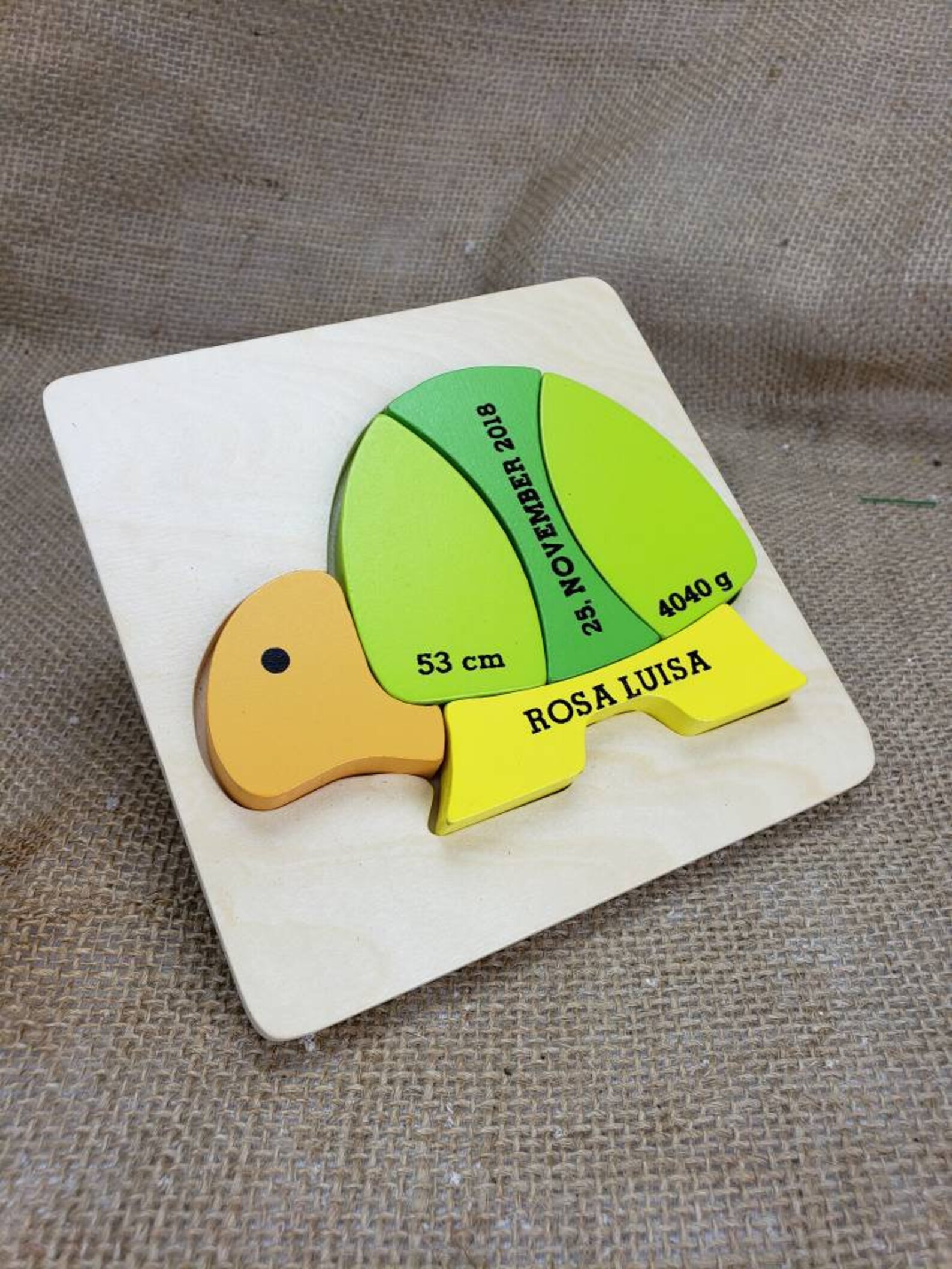 Wood Puzzle Baby Gift Baby Birth Stats Personalized Baby's First Birth ...