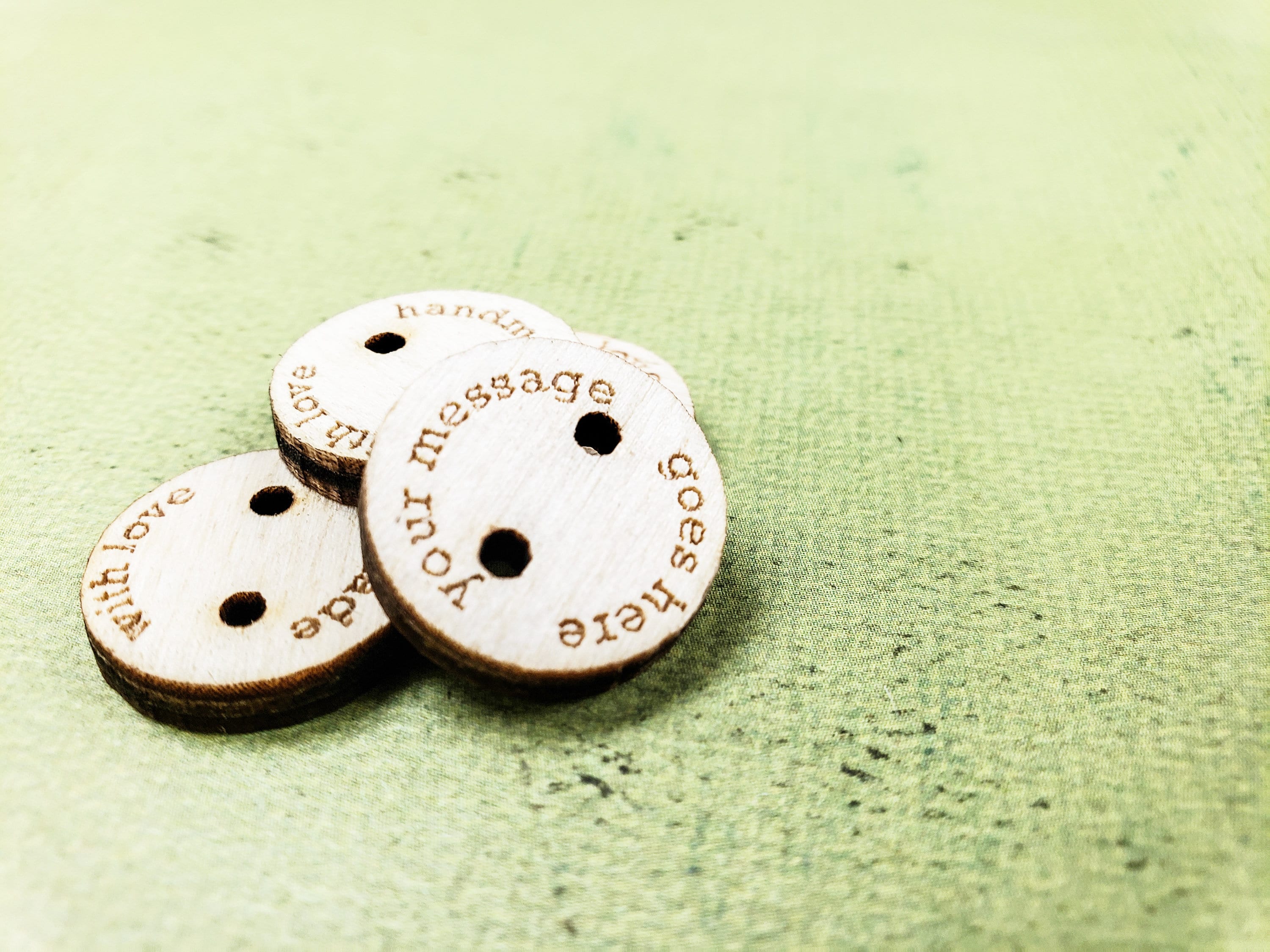 Wood Buttons Personalized Engraved Wood Buttons Personalised | Etsy
