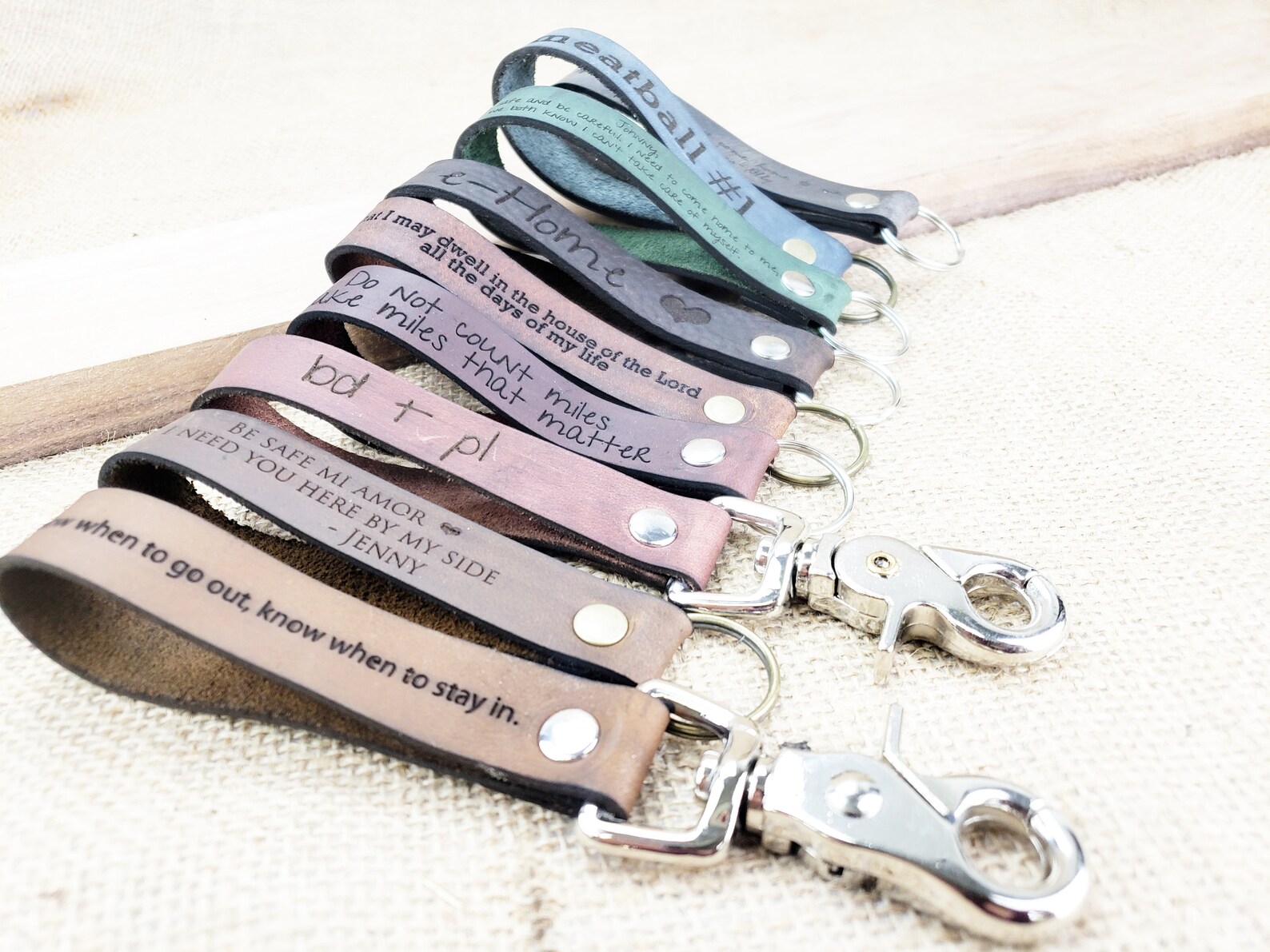 Personalized Leather Engraved Key Fob Custom Leather - Etsy