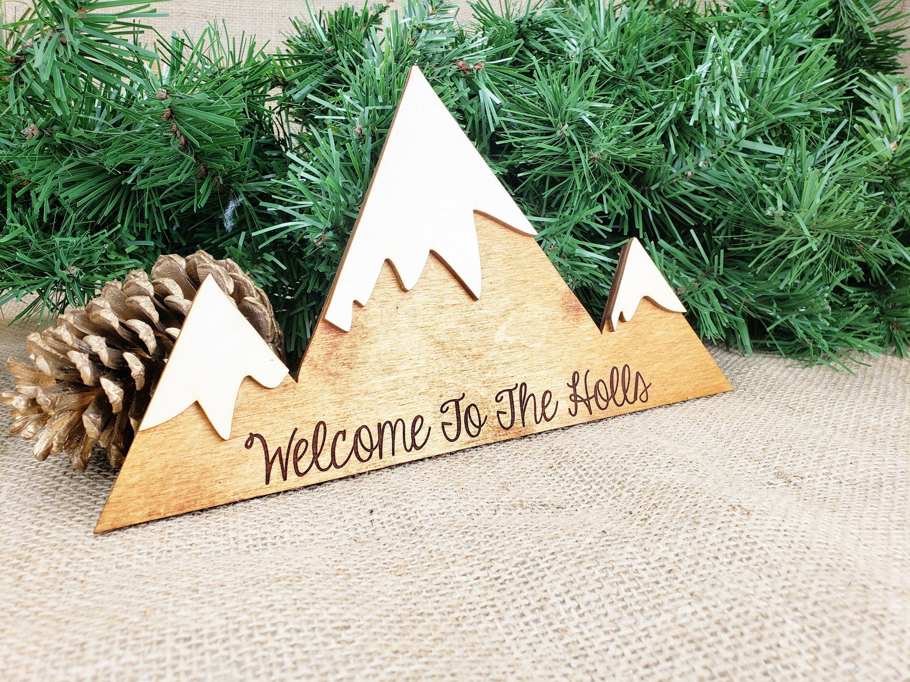 Personalized Mountain Sign Wood Welcome Sign Custom Wood Sign | Etsy