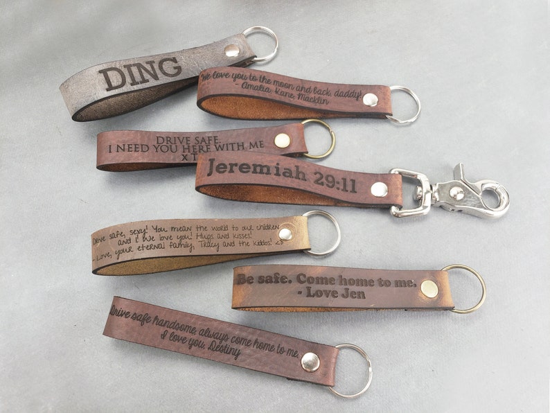 Personalized Leather Engraved Key Fob Custom Leather - Etsy