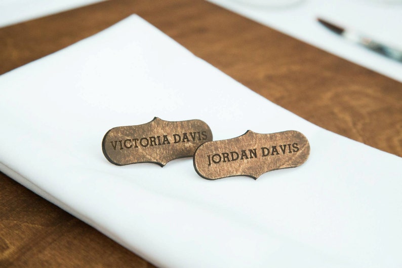 Wedding Place Settings, Wood Place Cards, Custom Personalized Wooden ...