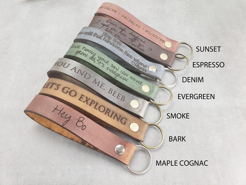 Personalized Leather Key Fob Custom Keychain Personalized - Etsy