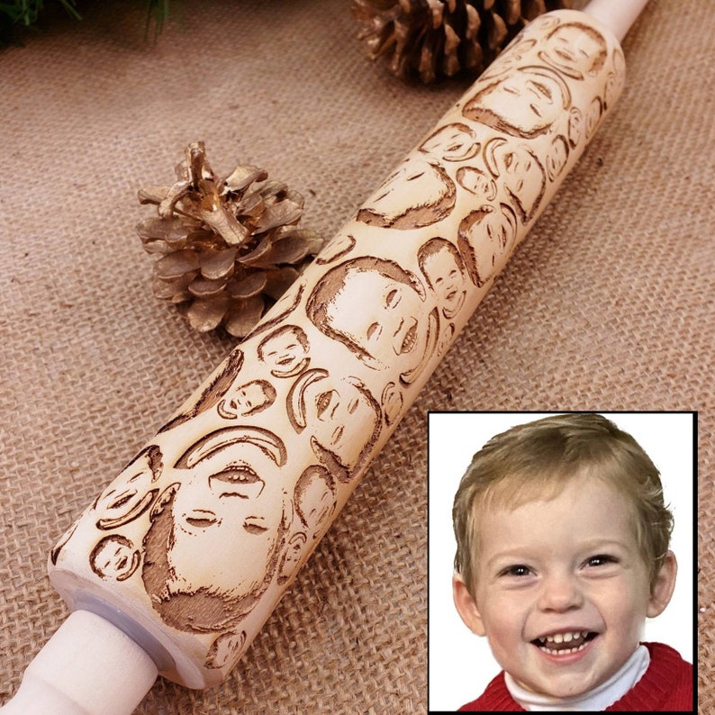 Custom Embossed Rolling Pin Personalized Engraved Photo Rolling Pin Gag ...