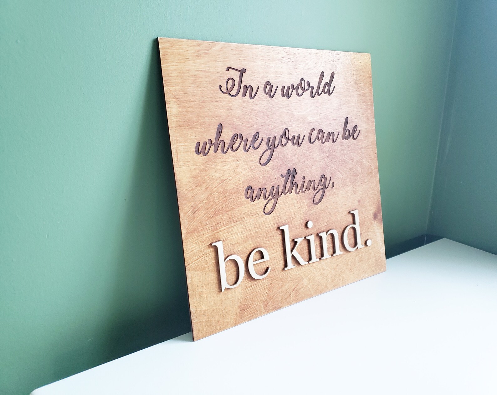 In a world where you can be anything be kind sign wall art | Etsy
